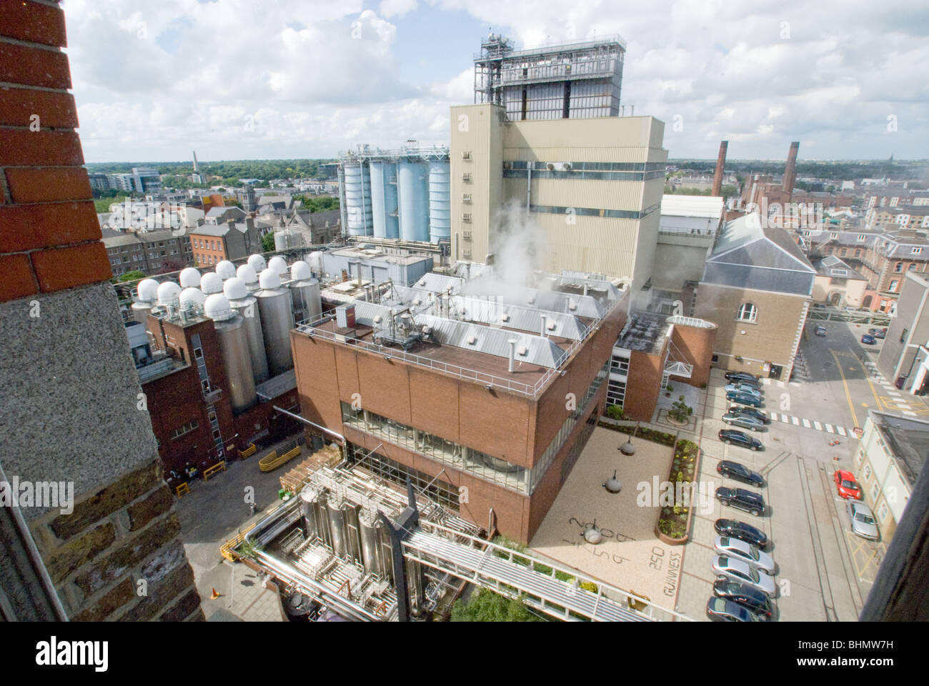 The Guinness Brewery from the roof top bar at the Guinness Store in ...