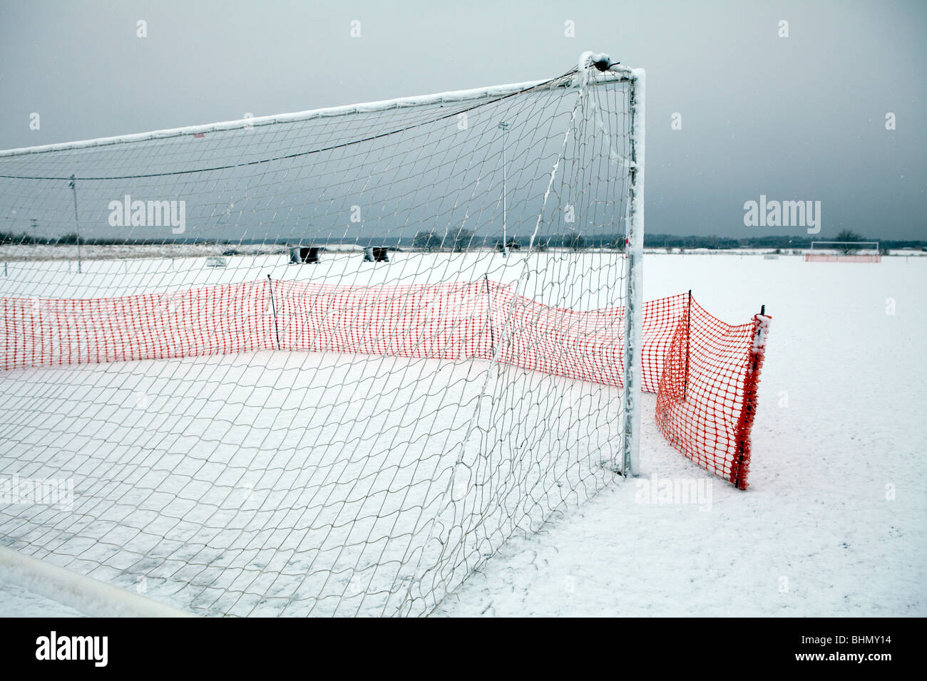 Football pitch with snow hi-res stock photography and images - Alamy