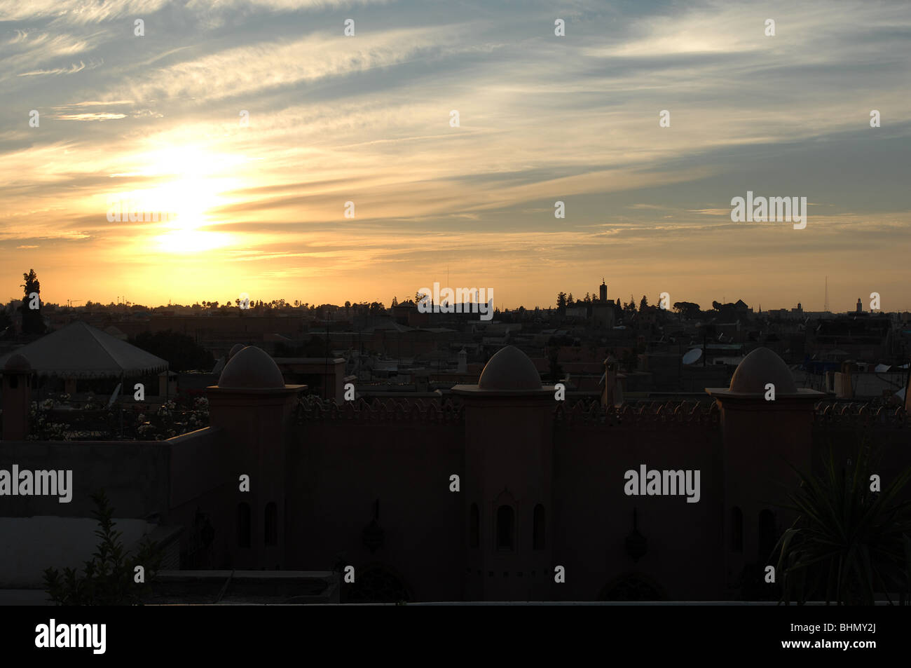 Panoramic of Marrakesh at sunset Stock Photo - Alamy