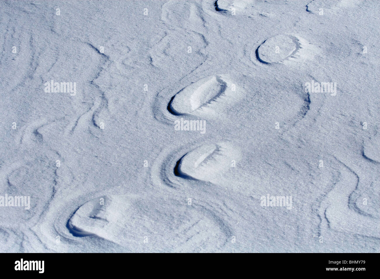footprints covered in snow Stock Photo - Alamy