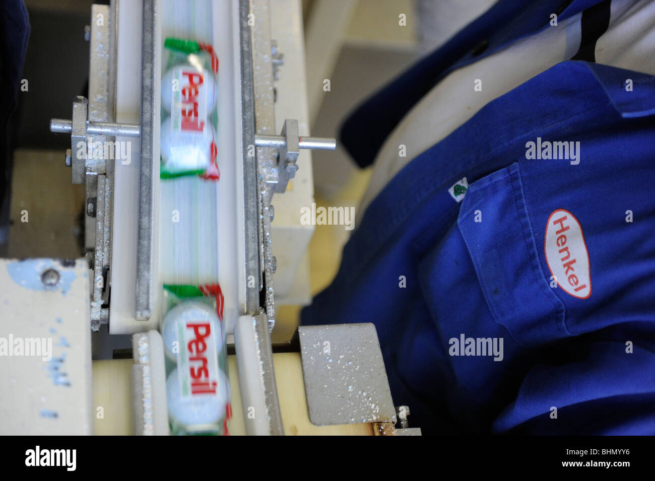 Henkel AG & Co. KGaA in Duesseldorf, germany. The assembly belt with ...