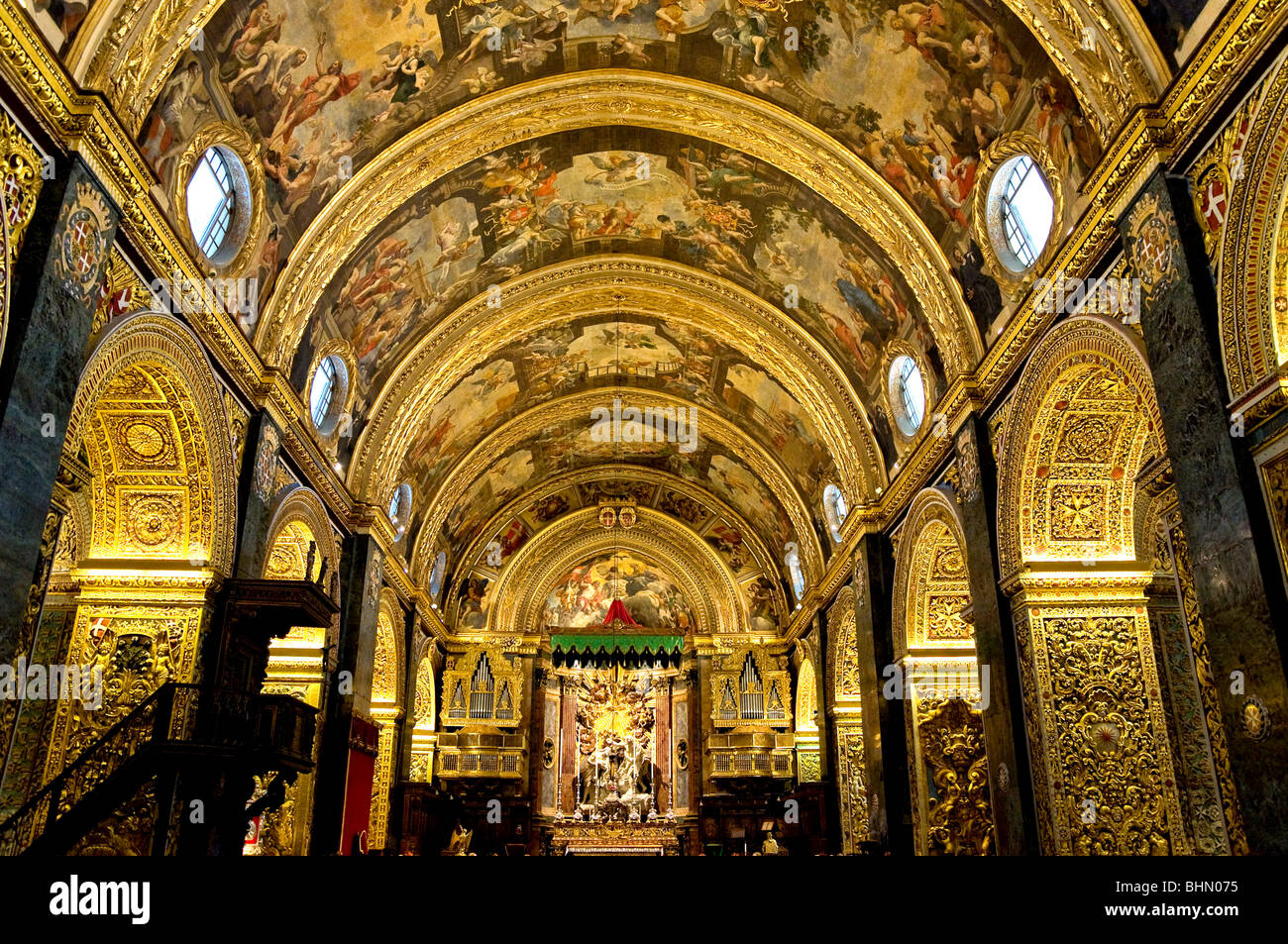 The Interior of St John's Church, Valletta, Malta Stock Photo, Royalty ...