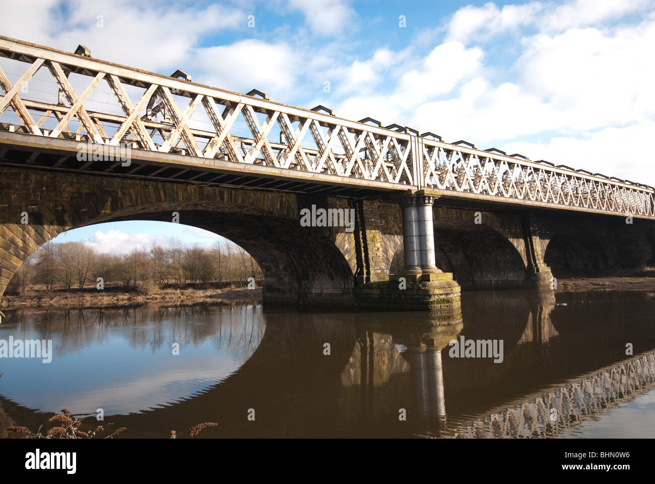 Railway Bridge over River Ribble Preston Lancashire Stock Photo - Alamy