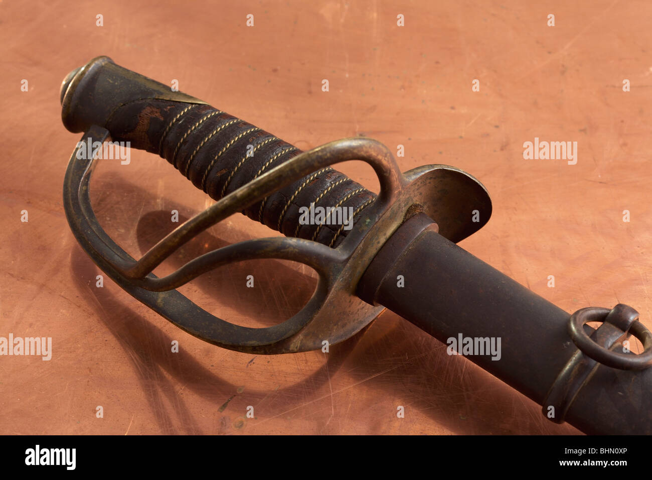 Old Swords on Copper Background Stock Photo - Alamy