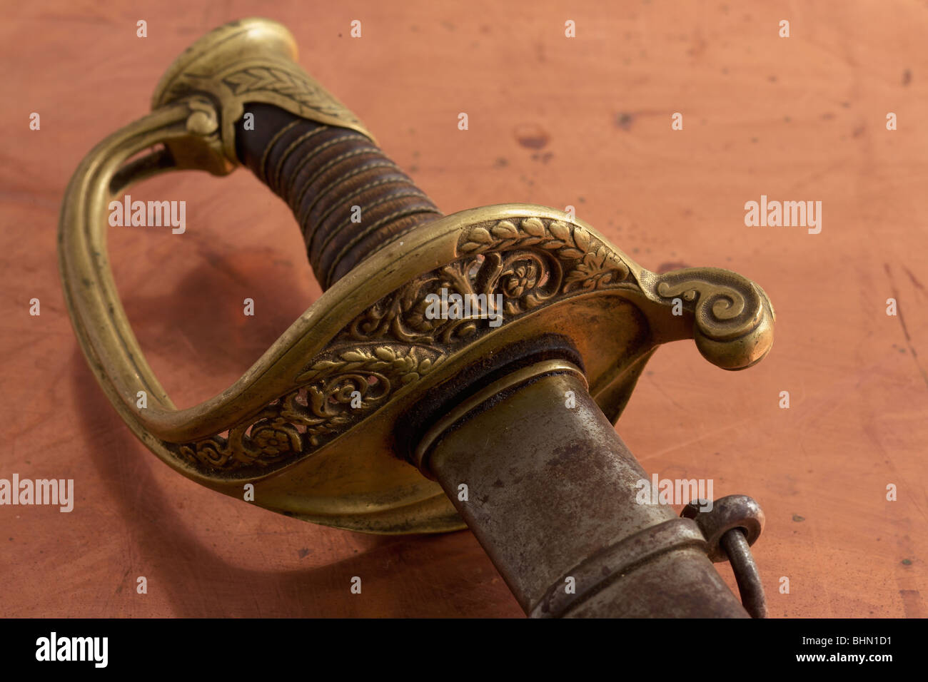 Old Swords on Copper Background Stock Photo - Alamy