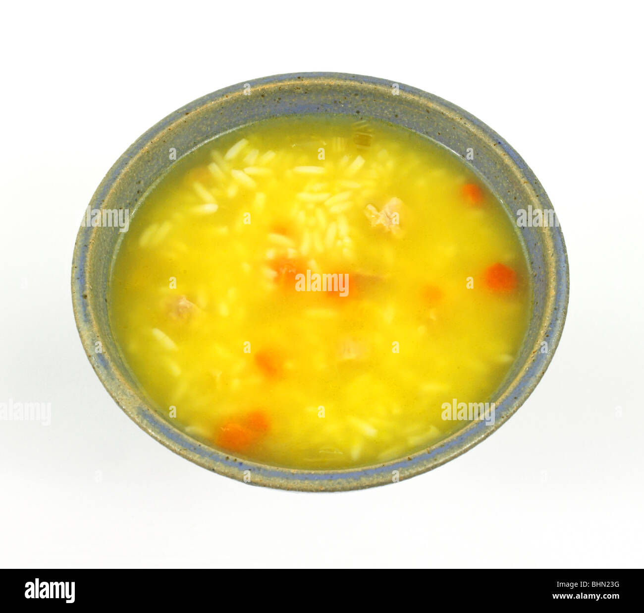 Chicken vegetable and rice soup Stock Photo - Alamy