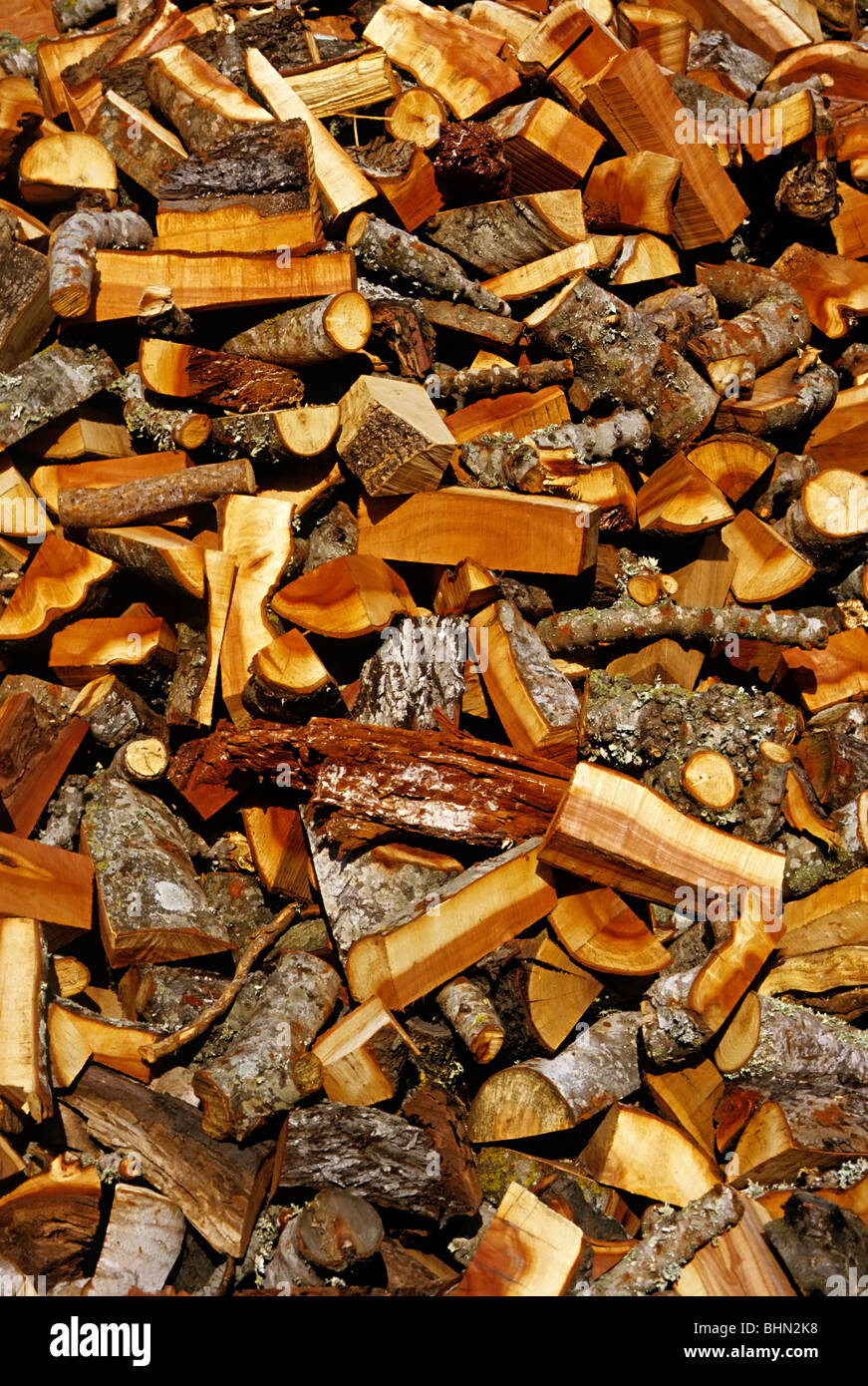 Wood chopped for firewood Mallorca Spain Stock Photo - Alamy