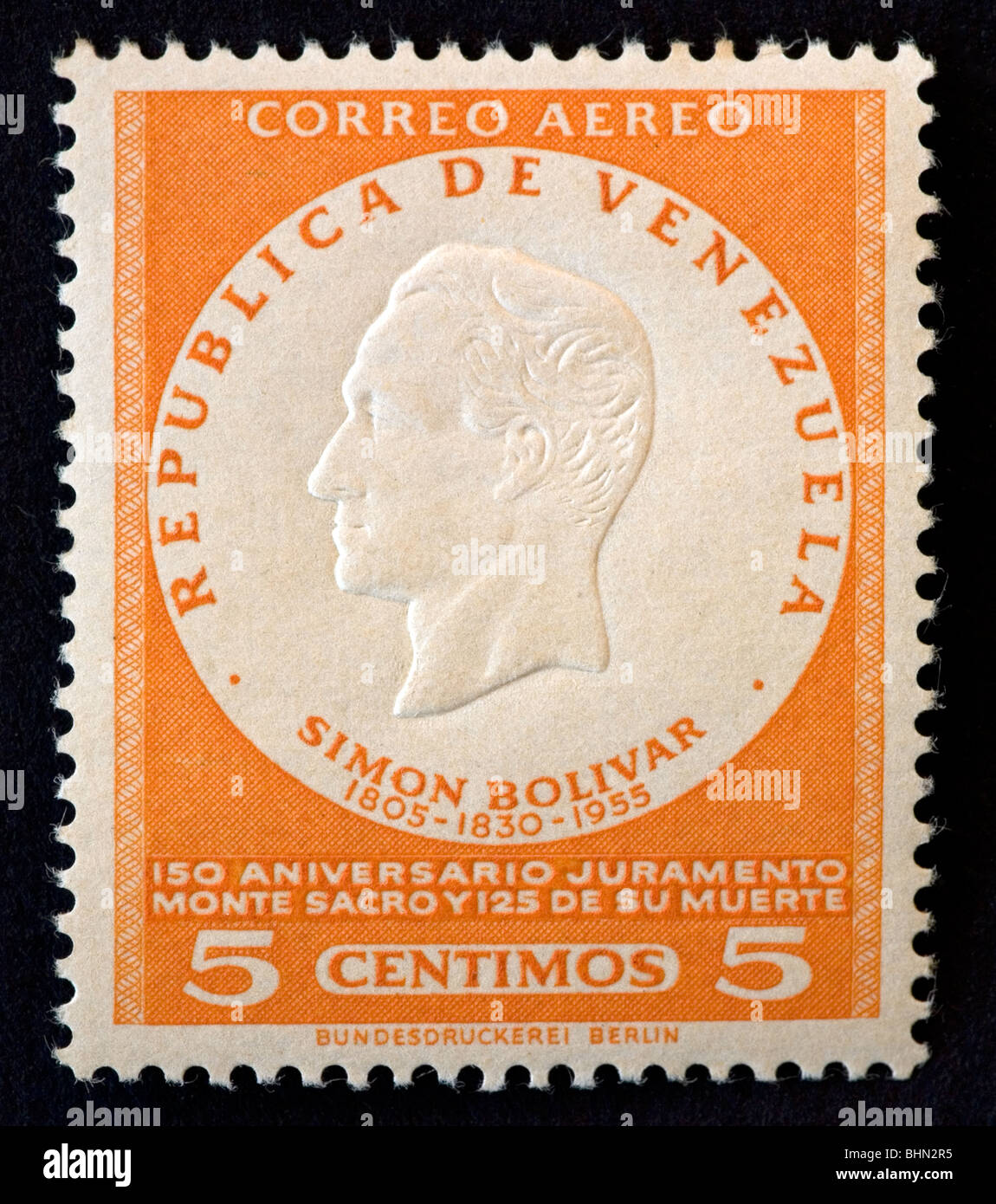 Airmail stamp of Venezuela showing Simon Bolivar Stock Photo - Alamy Airmail stamp of Venezuela showing Simon Bolivar Stock Photo - Alamy