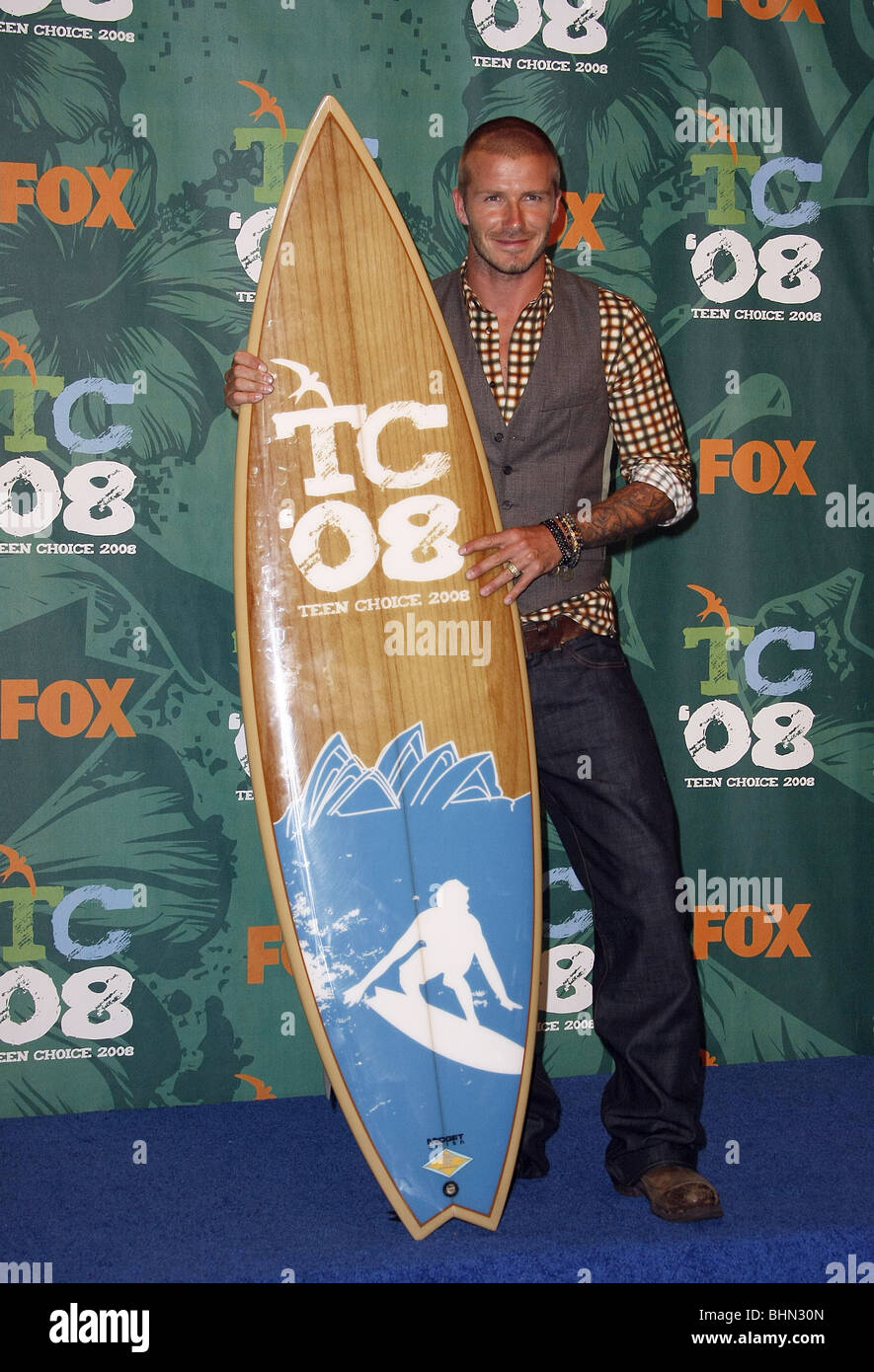 DAVID BECKHAM TEEN CHOICE 2008 PRESSROOM BURBANK LOS ANGELES CA USA 03 ...