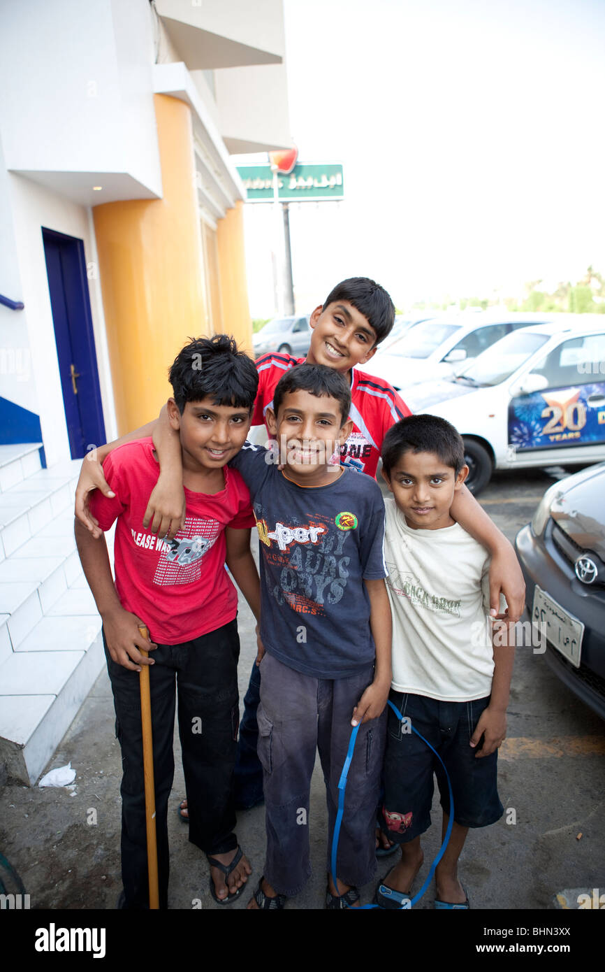 Boys street Jeddah Saudi Arabia fun children youth Stock Photo - Alamy