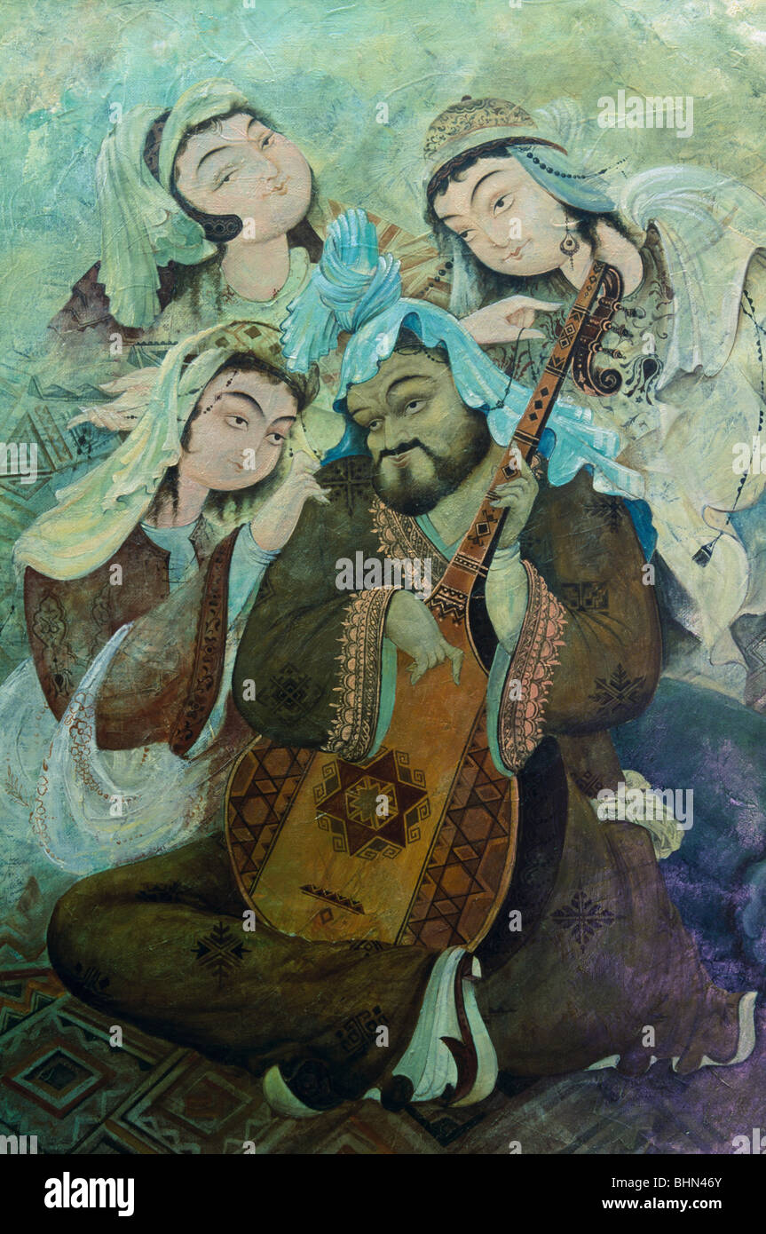 Uzbek art and craft, traditional painting, Tashkent, Uzbekistan Stock ...