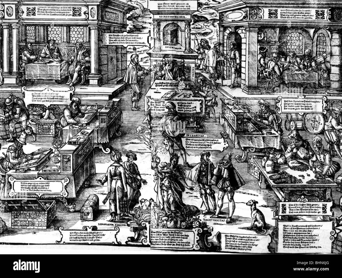 Bookkeeping woodcut hi-res stock photography and images - Alamy