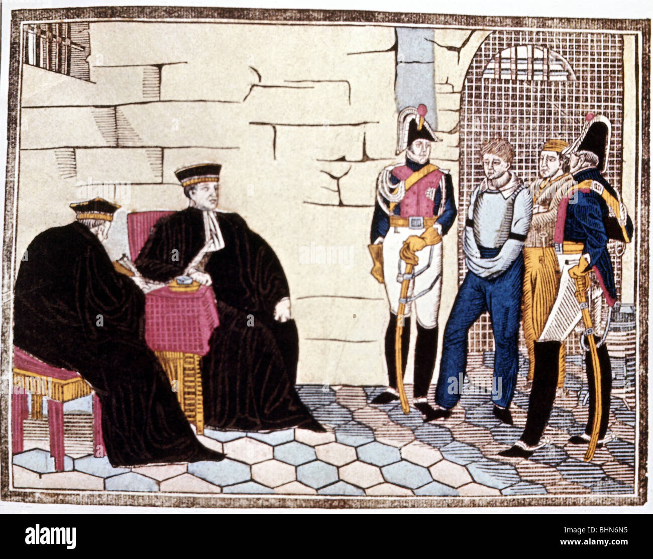 justice, questioning, interrogation of a prisoner, France, first half ...