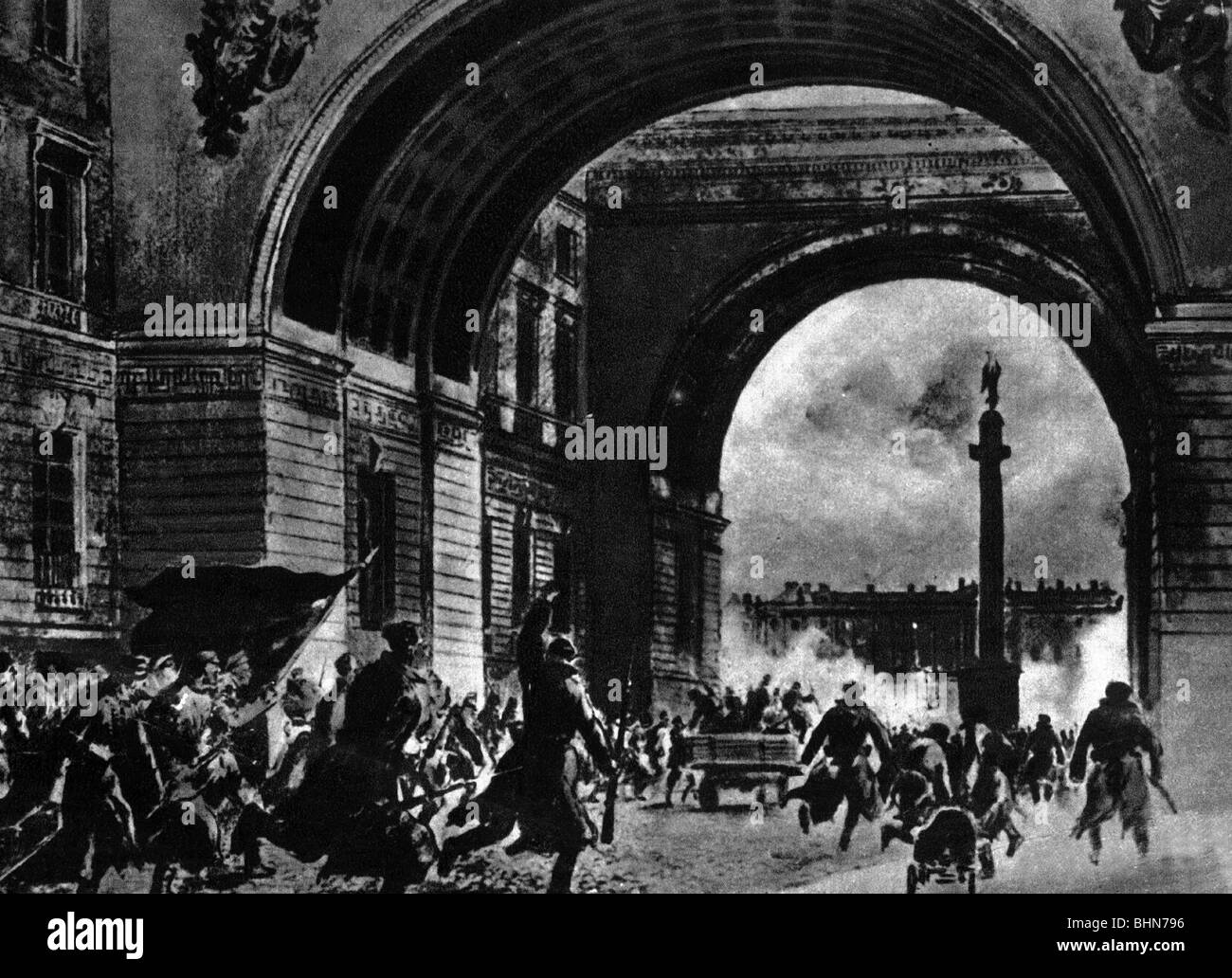 geography / travel, Russia, Revolution 1917, Bolschevists storming the ...
