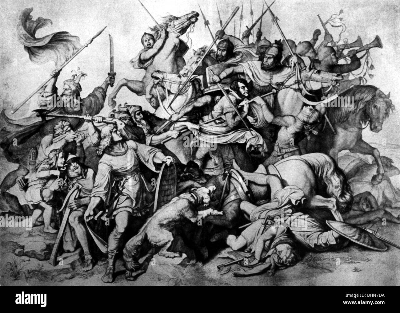 Medieval battles painting Black and White Stock Photos & Images - Alamy