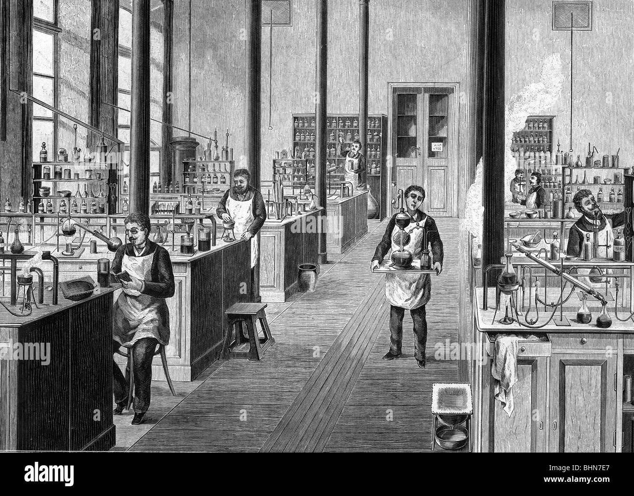 education, university, chemical laboratory of the Munich University ...