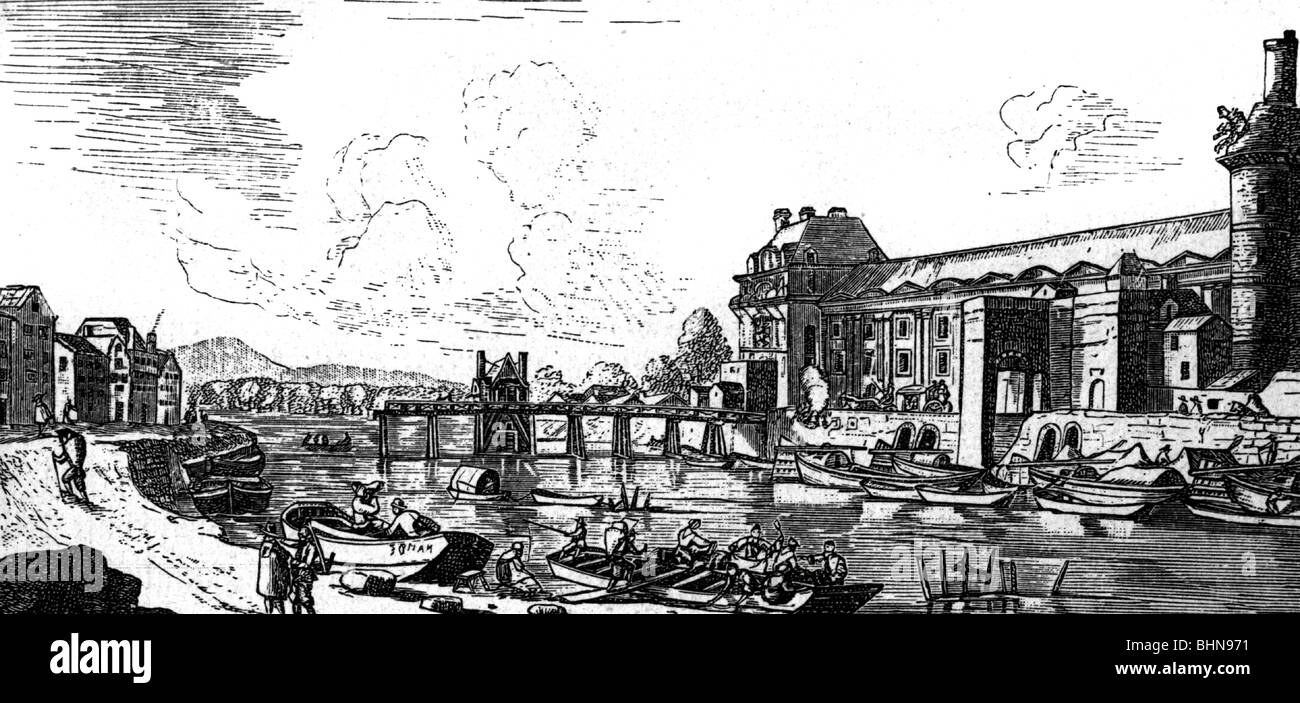 geography / travel, France, Paris, castles, Tuilerien and Louvre, circa ...