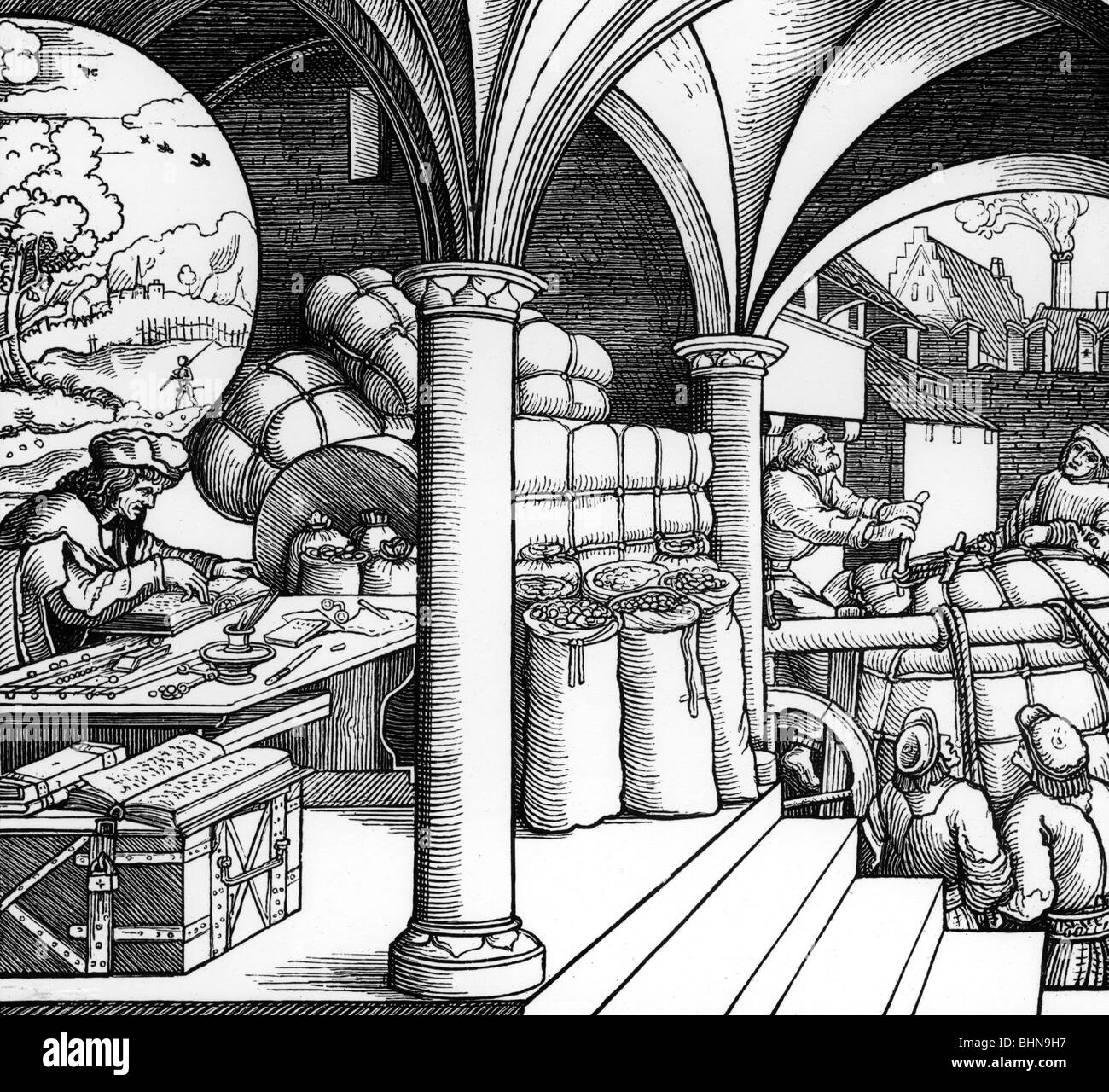 Trade merchant 16th century Black and White Stock Photos & Images - Alamy
