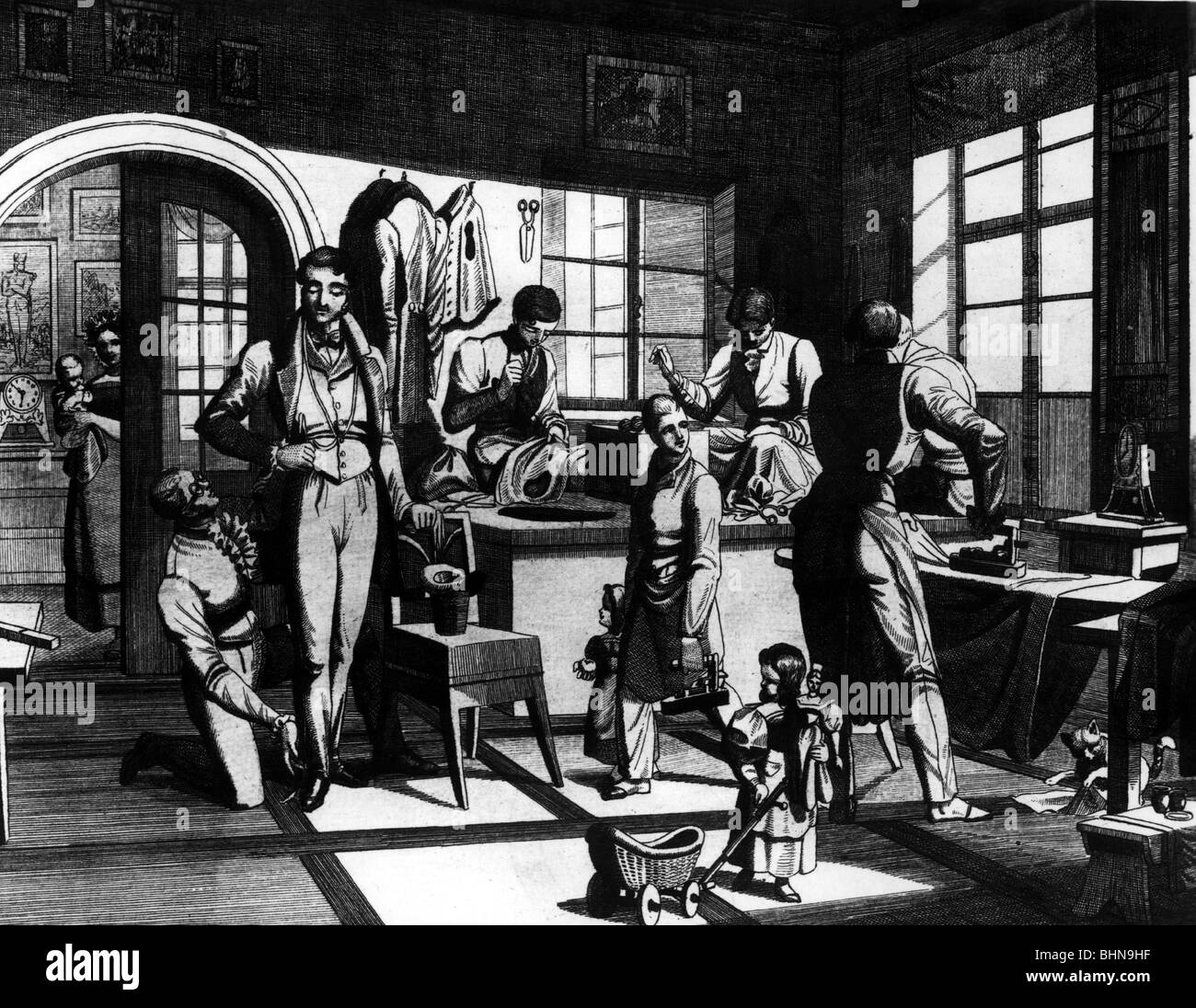 Men tailors Black and White Stock Photos & Images - Alamy