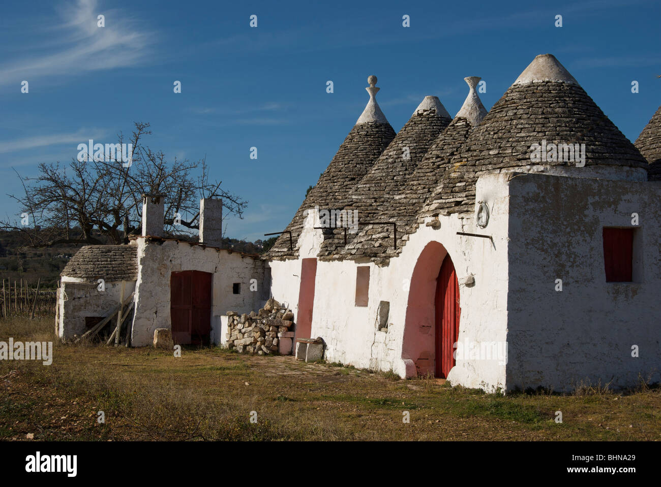 Trulli farm in countryside between Alberobello and Martina Franca ...
