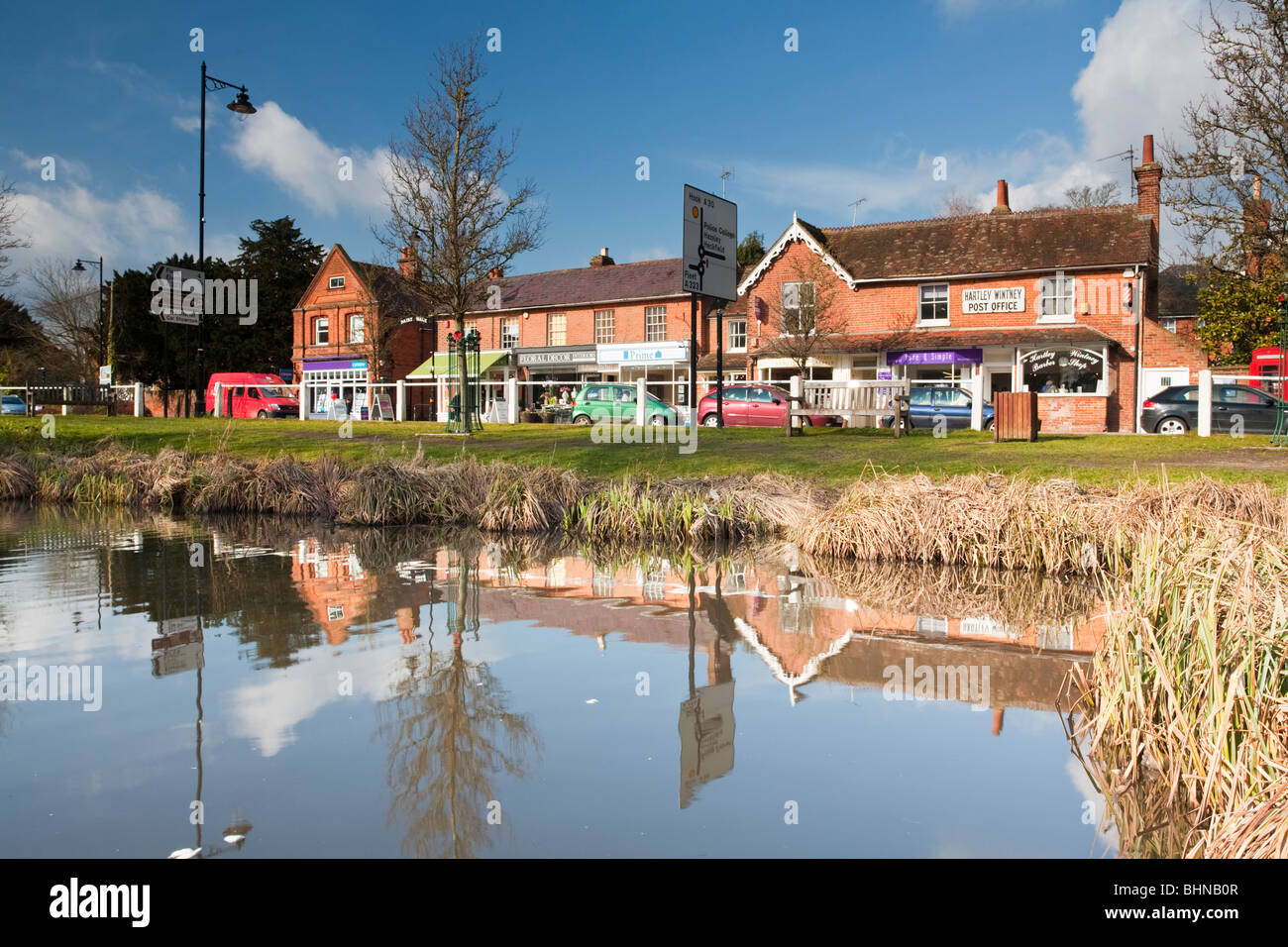 The Old Post Office building in Hartley Wintney reflected in the ...