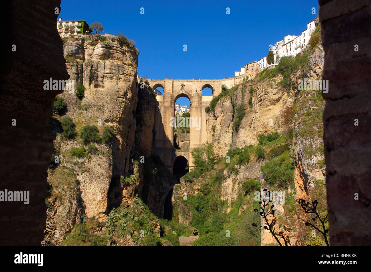 Puente Nuevo (new bridge) on ´tajo´ gorge. Ronda. Málaga province ...