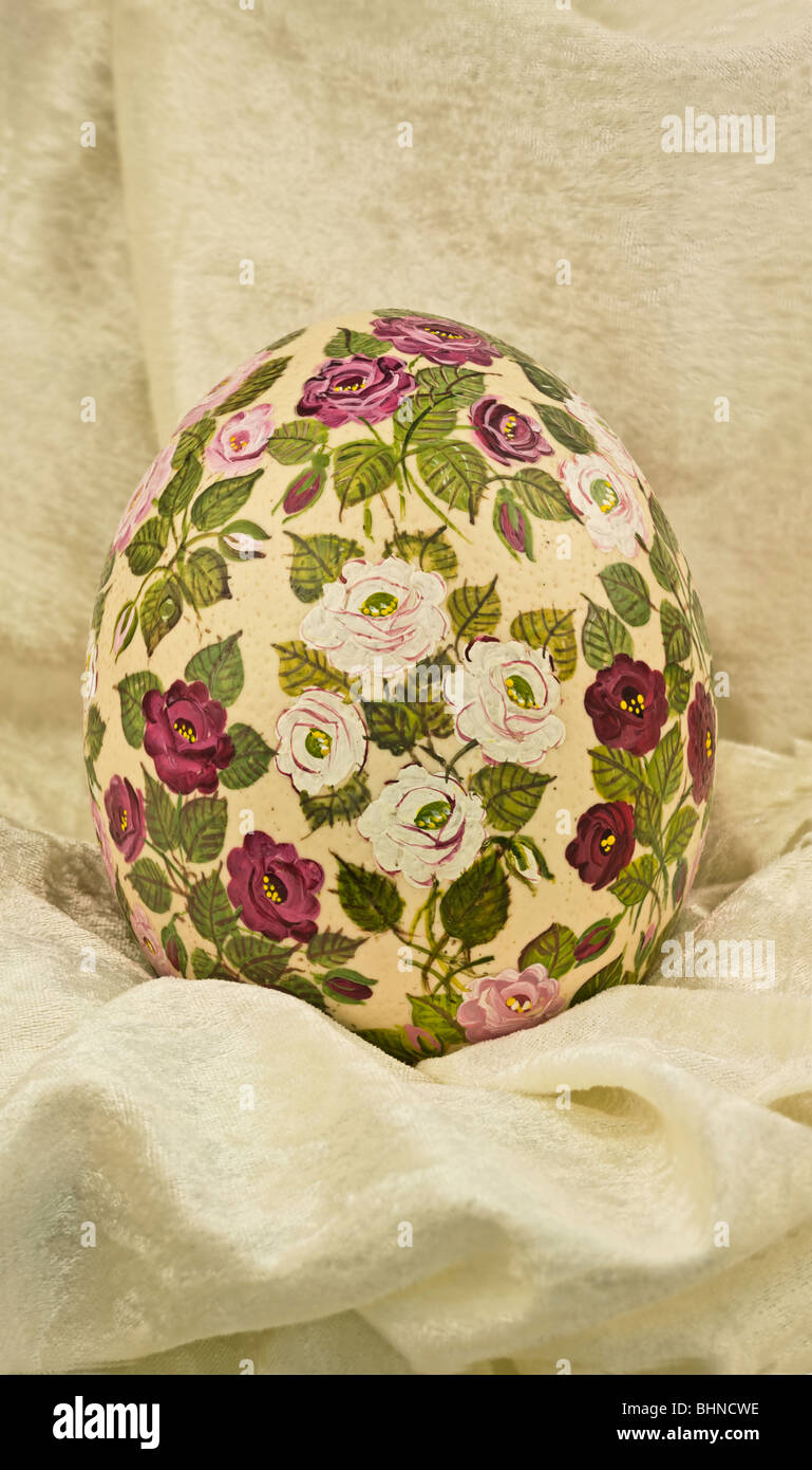 Easter egg with hand painted motives Stock Photo - Alamy