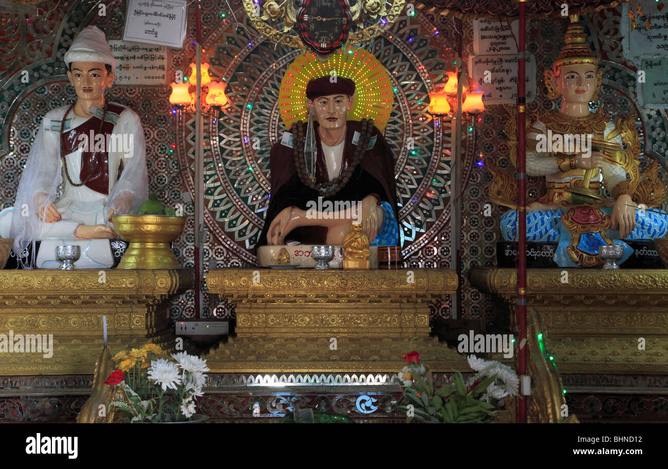 Myanmar, Burma, Mt Popa, nat spirit shrine, statues, pilgrimage site ...