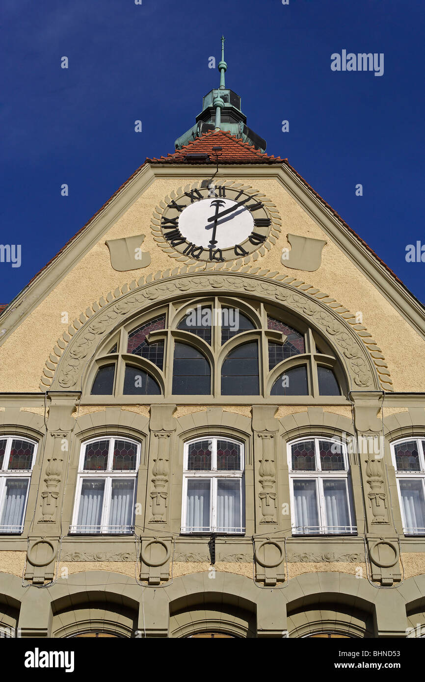 Ptuj,old town,Town Hall,neo-Gothic German style,1907,Slovenia Stock ...