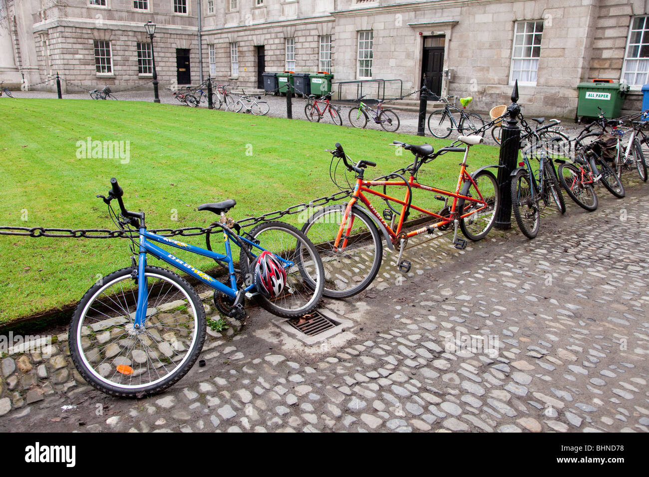 bikes on chain Stock Photo - Alamy
