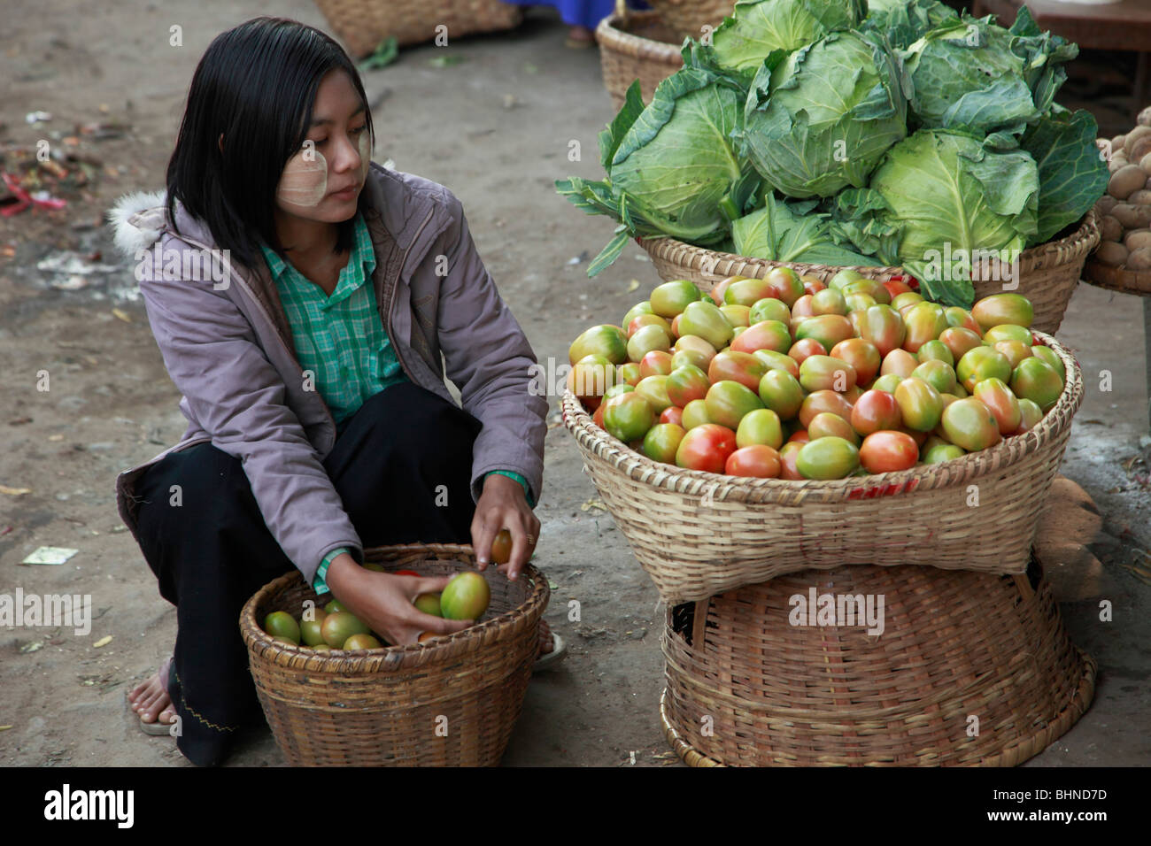 Myanmar, Burma, Chauk village, market Stock Photo - Alamy