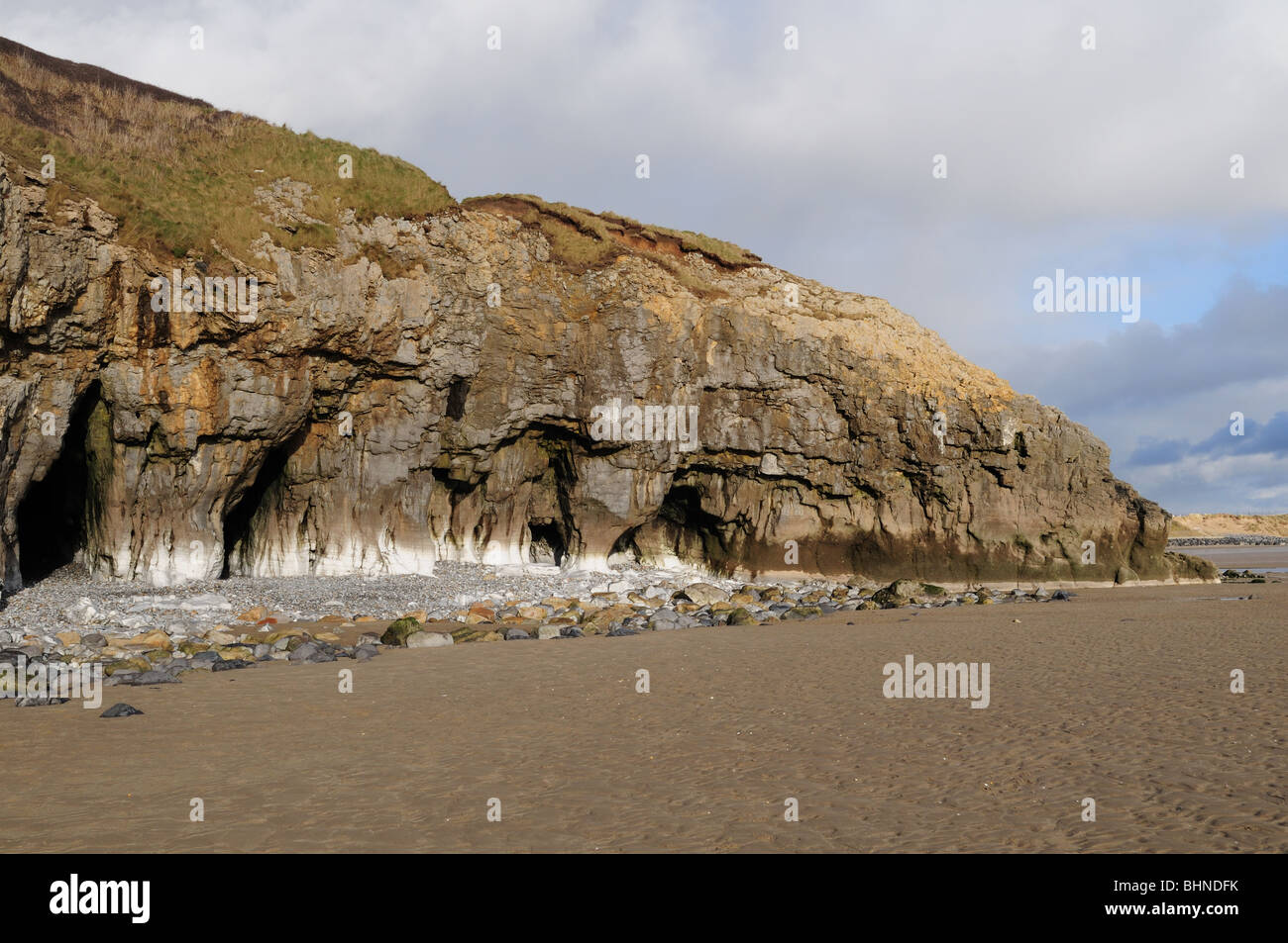 Rock Formations on Pendine Sands Carmarthenshire Wales Cymru UK GB ...