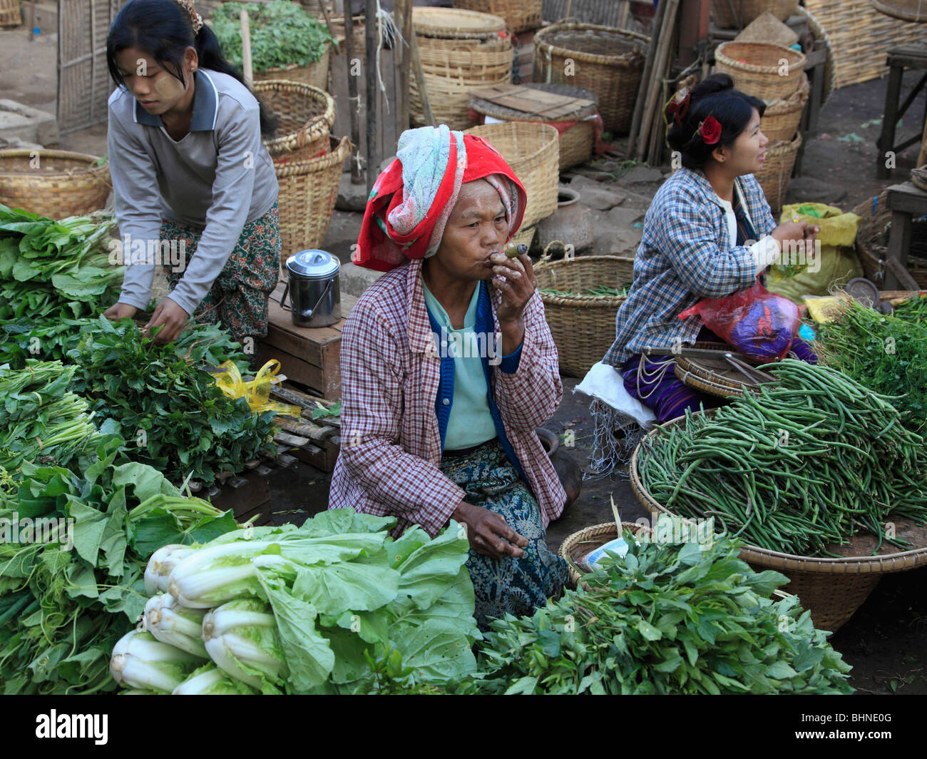 Myanmar, Burma, Chauk village, market Stock Photo - Alamy