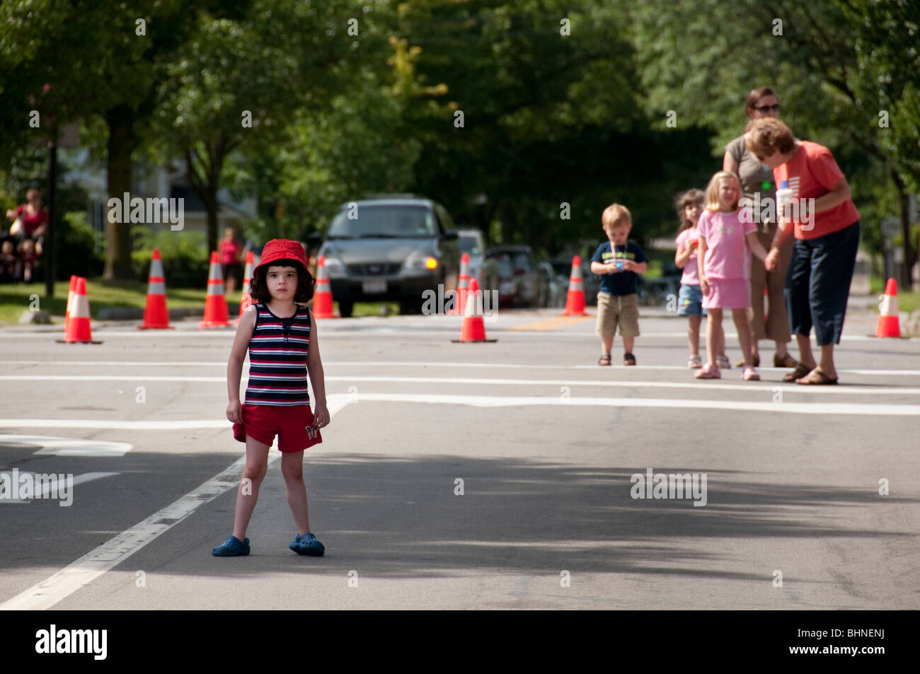 Children waiting for parade Stock Photo - Alamy