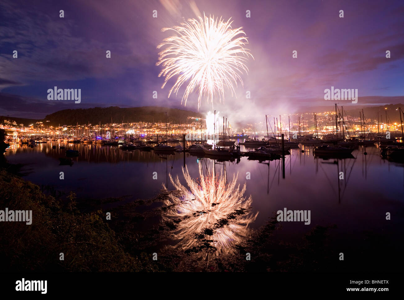Dartmouth Regatta with the famous Fireworks Display, Dartmouth Harbour ...
