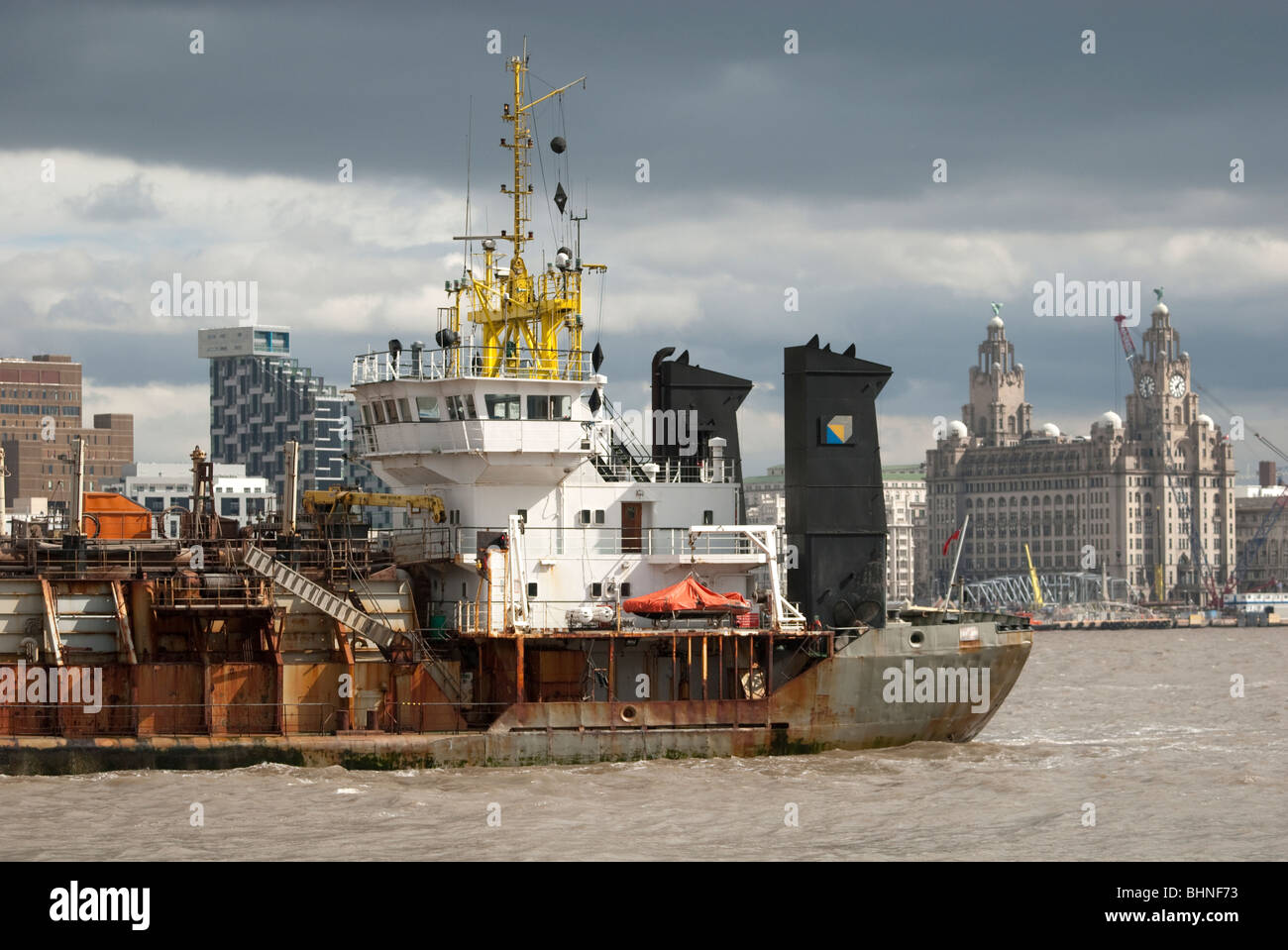 Dredger ship W D Medway II River Mersey Liverpool Stock Photo - Alamy