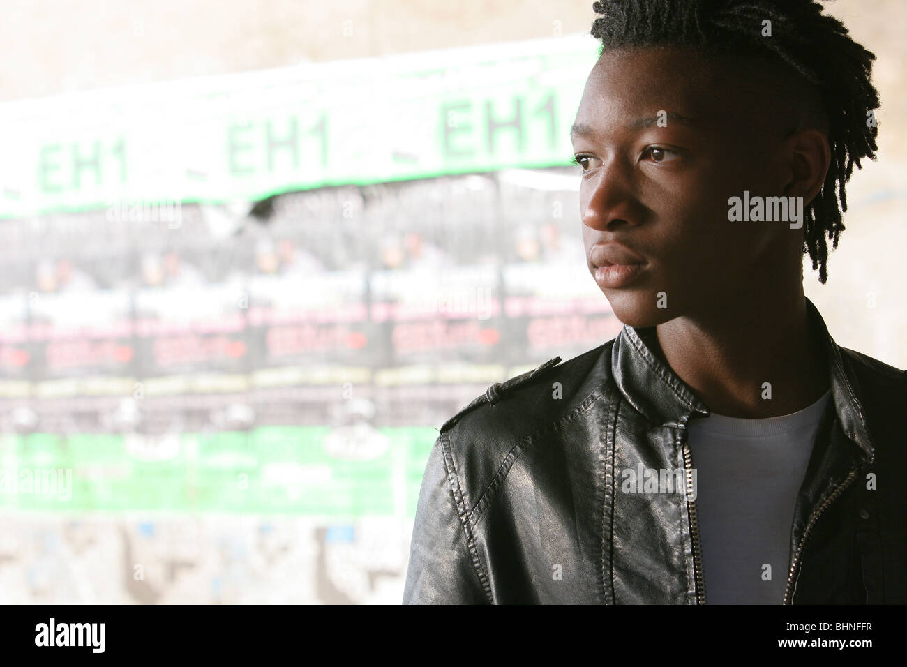 Young Male model on photoshoot near Clydeside, Glasgow Stock Photo - Alamy