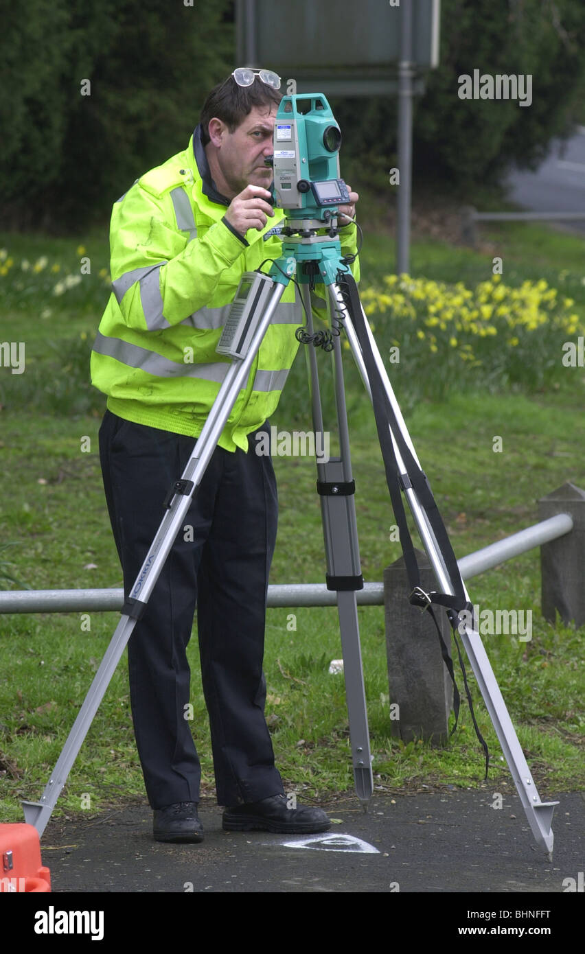 Police officers survey a road traffic accident UK Stock Photo - Alamy