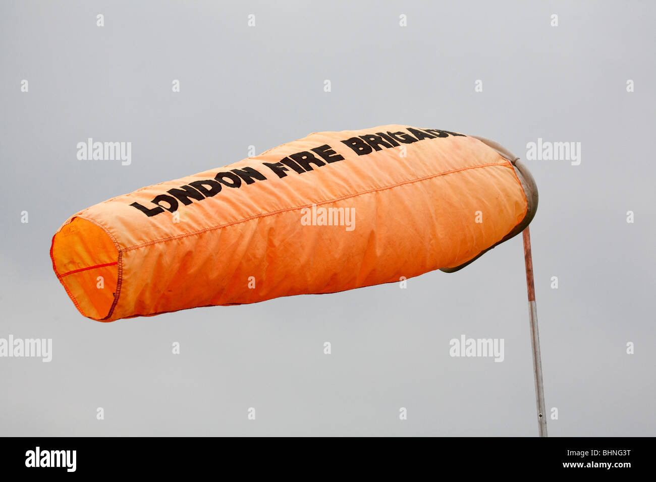 Wind sock for parachute jump - London Fire Brigade Stock Photo - Alamy