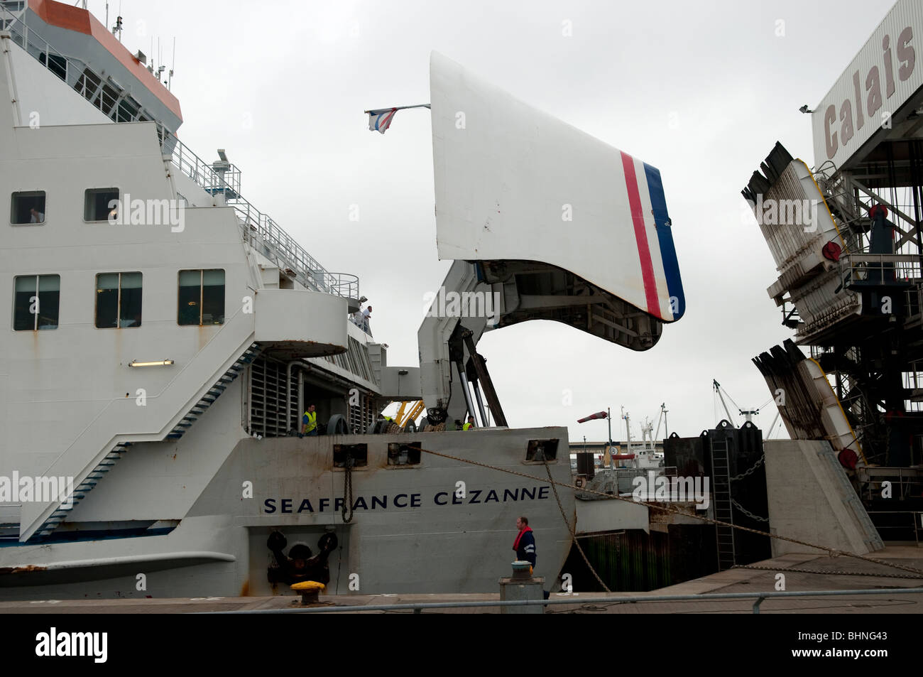 Seafrance Cezanne ferry with bow doors open Stock Photo - Alamy