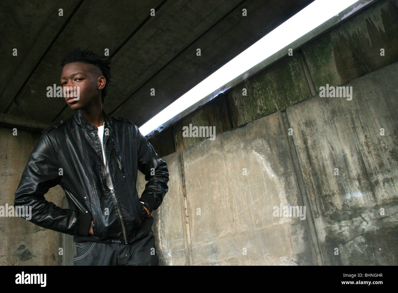 Young Male model on photoshoot near Clydeside, Glasgow Stock Photo - Alamy
