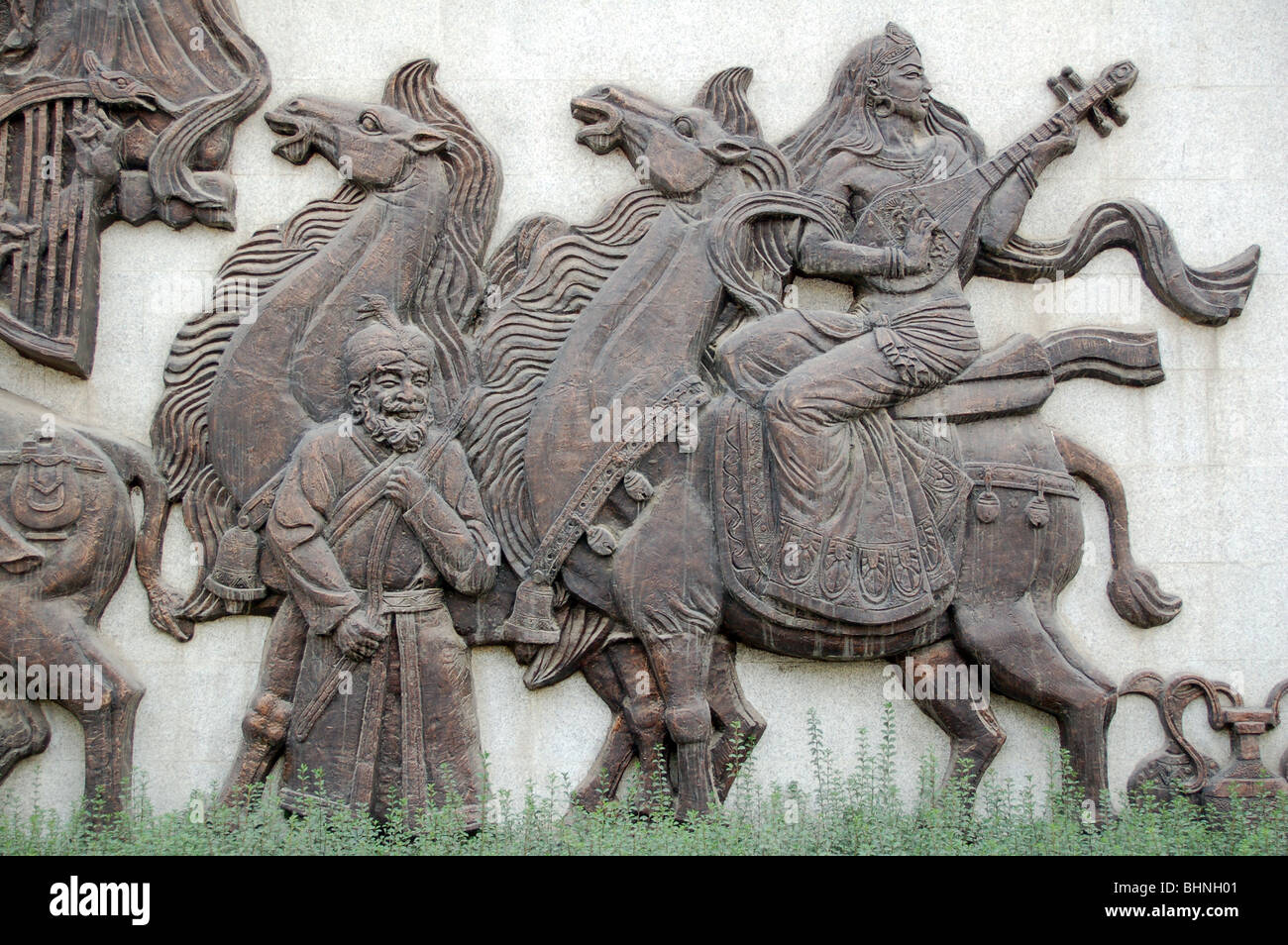 Traditional chinese bas-relief in Xi'An, CHINA Stock Photo - Alamy