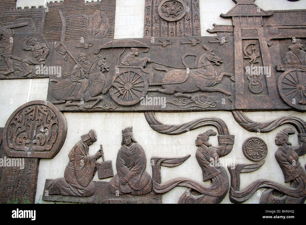 Traditional chinese bas-relief in Xi'An, CHINA Stock Photo - Alamy