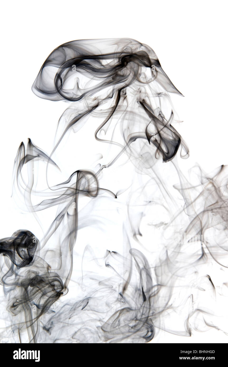 object on white - abstract Smoke close up Stock Photo - Alamy