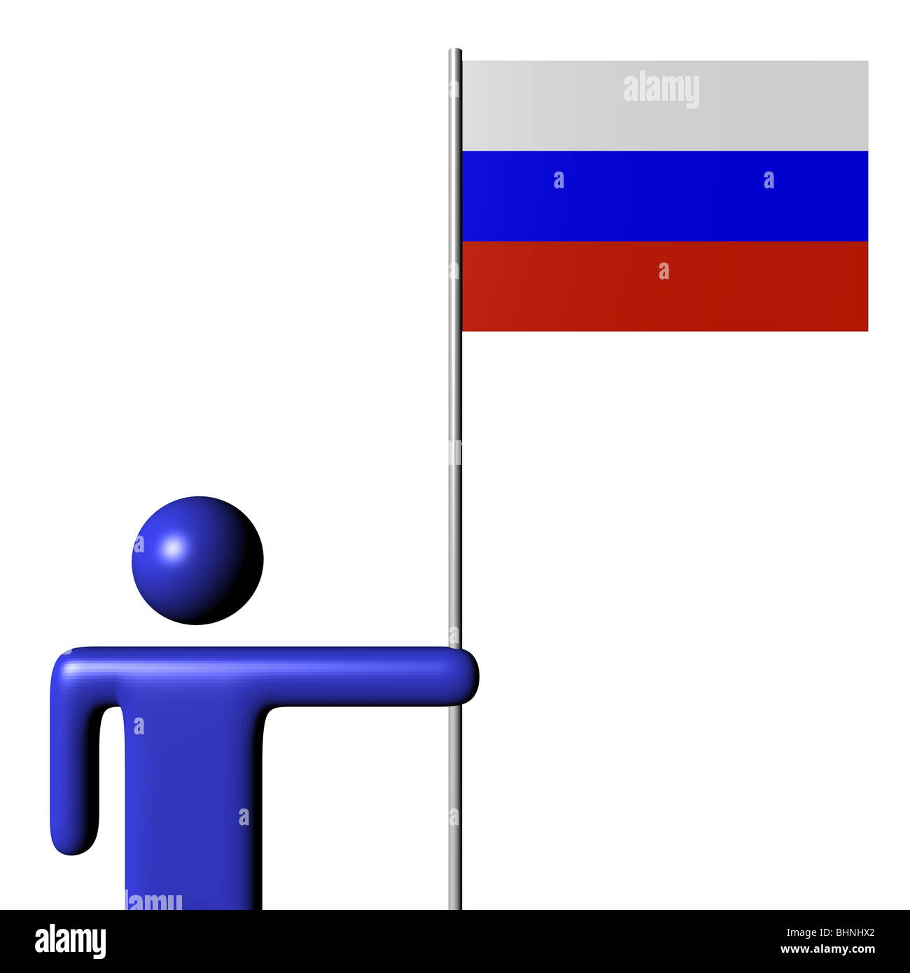 abstract man holding Russian flag illustration Stock Photo - Alamy