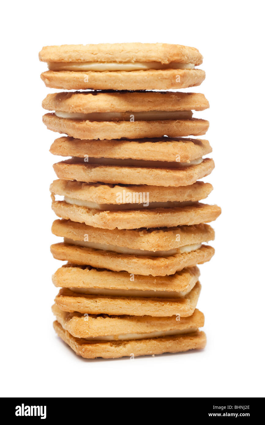 Stack of Custard Cream biscuits Stock Photo - Alamy