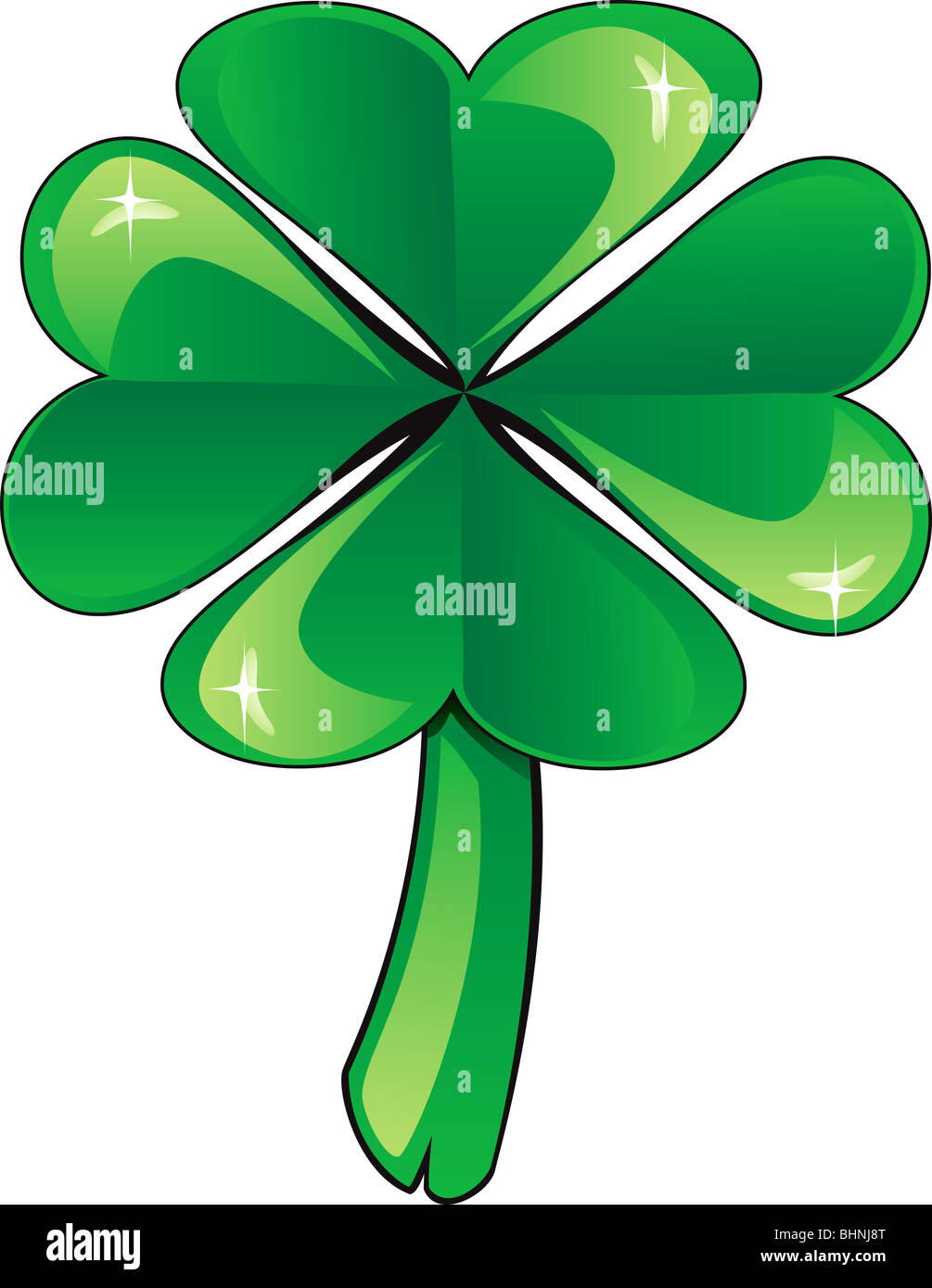 Vector Illustration four leaf clover shamrock. St. Patrick's Day Stock ...
