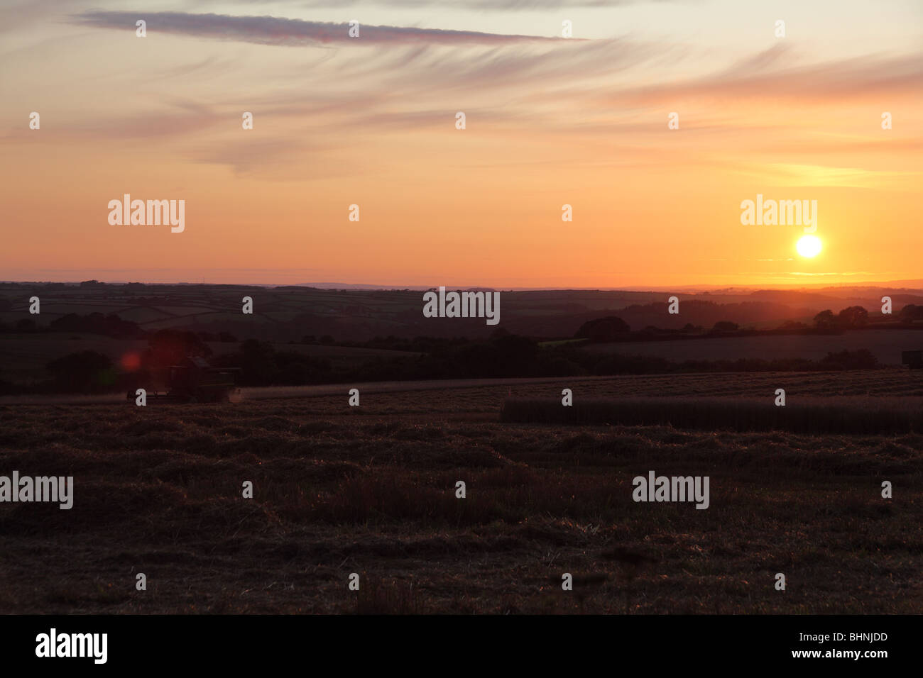 Combine at sunset hi-res stock photography and images - Alamy