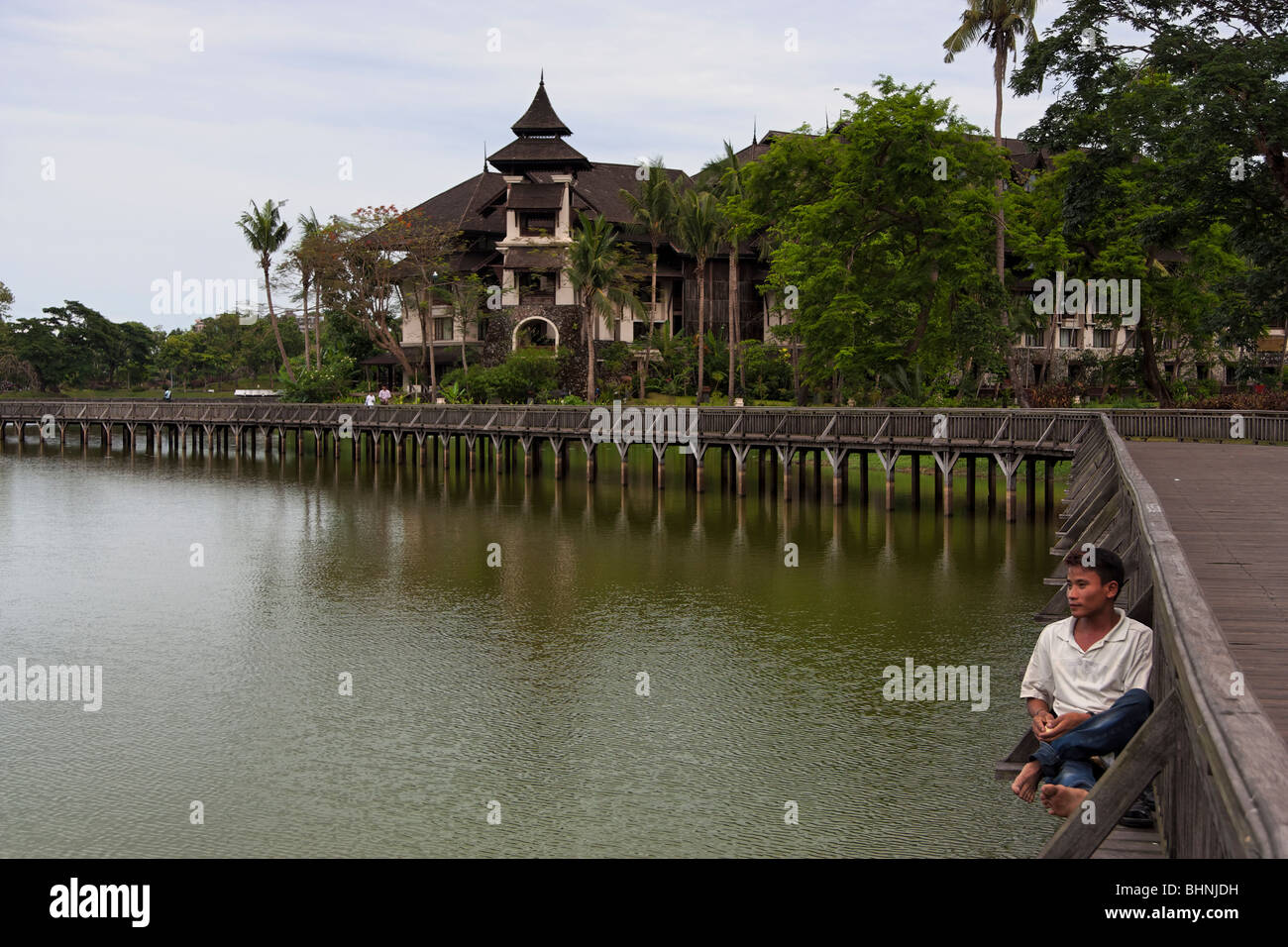 Pathway in a park in Rangoon in Myanmar Stock Photo - Alamy