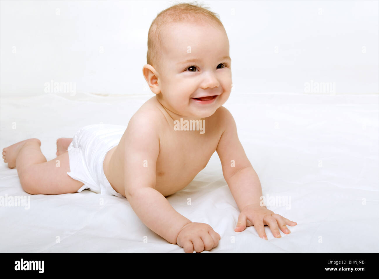 portrait of pretty baby on white background Stock Photo - Alamy